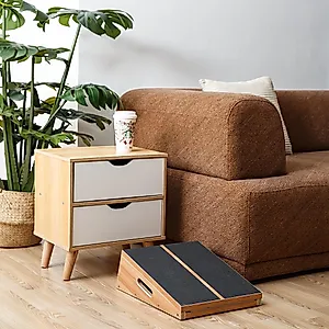 StrongTek Professional Wooden Slant Board, Adjustable Incline Board, and Calf Stretcher, Stretch Board - Extra Side-Handle Design for Portability, Full-Coverage