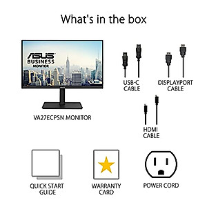 ASUS 27” 1080P Docking Monitor (VA27ECPSN) – Full HD, IPS, 75Hz, Adaptive-Sync, Speakers, Eye Care (Renewed)