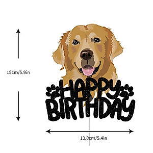 Dog Cake Topper - Golden Retriever Theme Happy Birthday party Decortaons - Labrador family gathering Decortaons