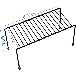 Kitchen Shelves, Cabinet Organization Mini Storage Shelf, Storage Rack Organizer for Kitchen, Fridge, Cabinet, Bathroom (Black 2)