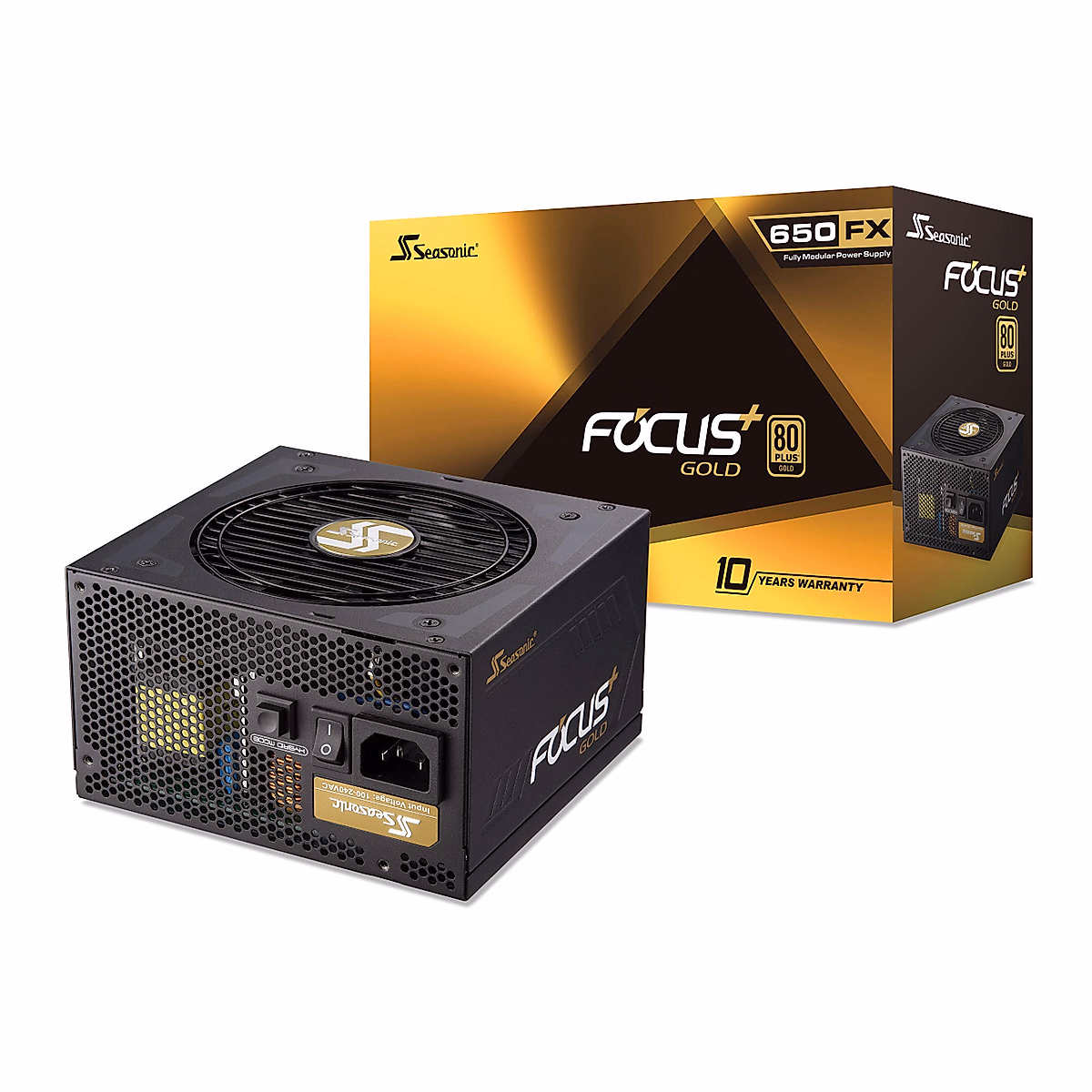 Seasonic FOCUS GX-650 - 650W - 80+ Gold - Full-Modular - ATX Form Factor - Low Noise - Premium Japanese Capacitor - 10 Year Warranty - Nvidia RTX 30/40 Super & AMD GPU Compatible (Ref. SSR-650FX)