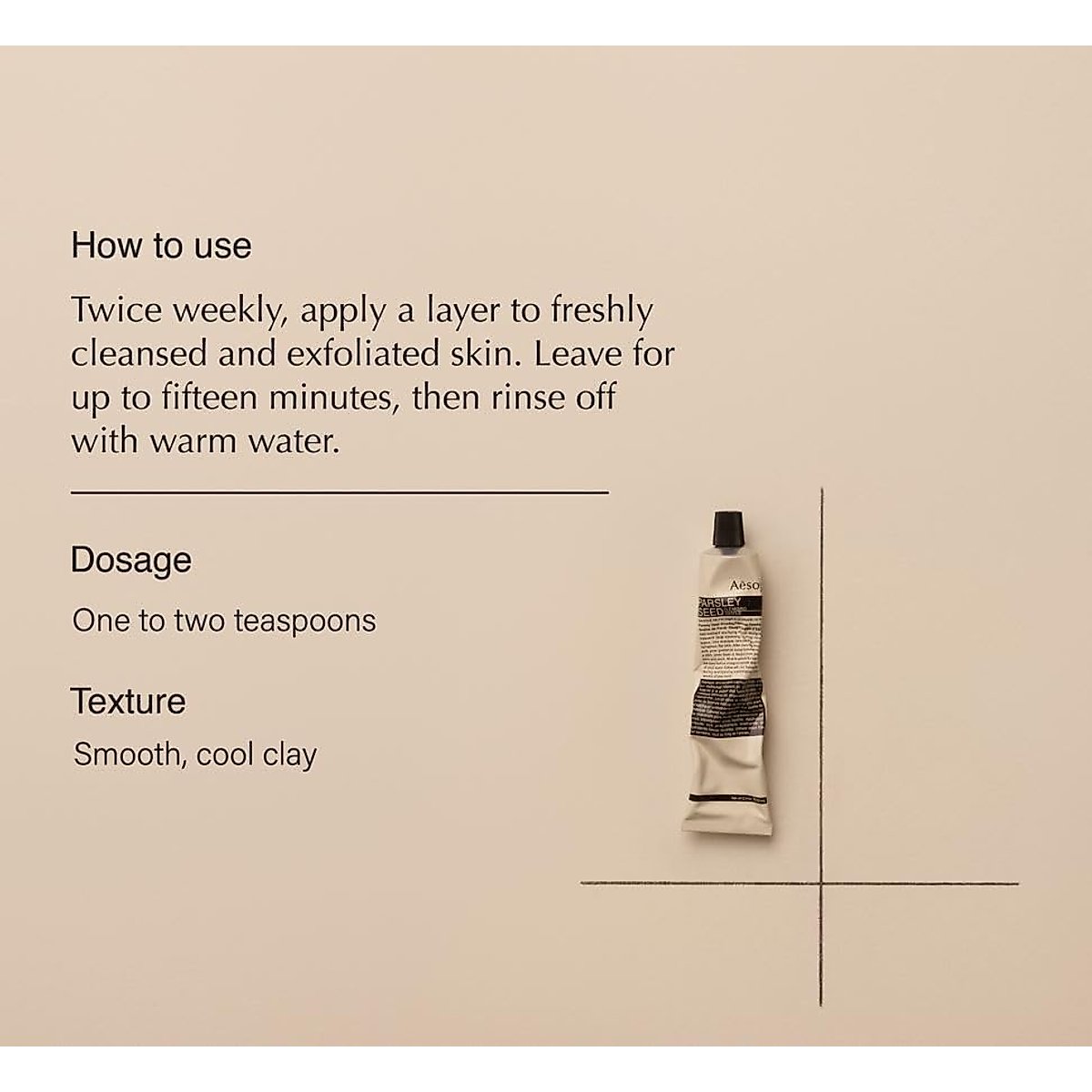 Aesop Parsley Seed Cleansing Masque - Clay-Based Formulation for a Gentle, Deep Cleanse - Enhanced with Aloe Vera and Botanical Extracts - 2.3 oz