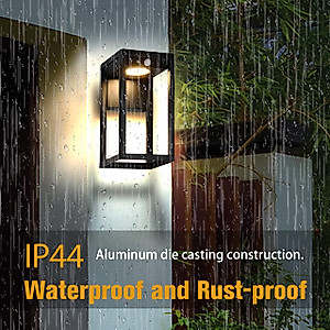 BRIMMEL Solar Sconce Lights Outdoor 2 Packs Motion Sensor Wall Aluminum Waterproof Wall Lantern, Dusk to Dawn Cordless Wall Lamp for Porch Patio Garage