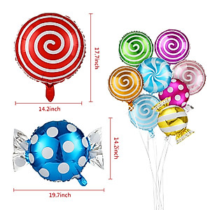 23PCS Sweet Candy Bar Balloons 18" Foil Mylar Lollipop Christmas Balloons for Holiday Baby Shower Birthday Party Supplies Decorations