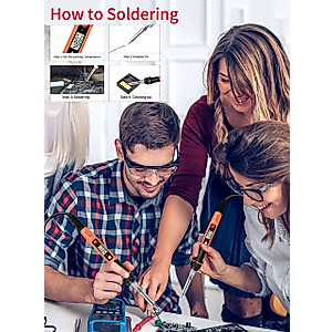 HUASOET Digital Soldering Iron 80W 110V, LCD Display Portable Electric Solder Iron, Sautering Gun Kit for Electronics - Auto Sleep, Fast Heating, Adjustable Temperature