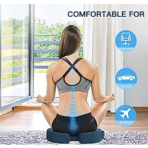 2022 Memory Foam Seat Cushion Orthopedic Design & Back / Lumbar Support Pillow for Office Chair, Car, Truck, Wheelchair for Hemorrhoid, Pregnancy Post Natal, Sciatica,Tailbone & Lower Back Pain Relief