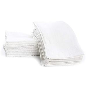 Simpli-Magic 79428 Cotton Washcloths, Pack of 100, 12” x 12”, White