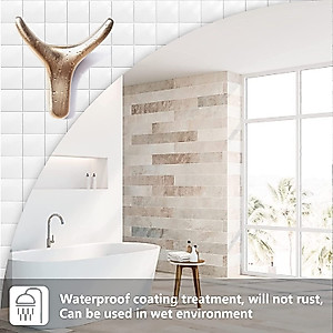 NETLKLA 4 Packs Towel Hooks,Coat Hook Cow Head Wall Hooks, Metal Heavy Duty Wall Hooks for Hanging Coats, Hats, Bags, Kitchenware and Towels in Living Room, Kitchen, Bedroom and Bathroom (Gold)