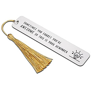 Valentines Day Gifts for Him Her Bookmark with Tassel for Teen Girls Inspirational Gifts for Women Daughter Son Teen Boys Birthday Gifts for High School Students Teacher Book Lover Reader from Mom Dad