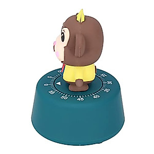 Mechanical Monkey Kitchen Timer, New Year Cute Animals 60-Minute Dial 360° Rotating Visual Countdown Egg Timer No Batteries Loud Ring Kitchen Timers for Cooking for Kids Adults Baking Studying