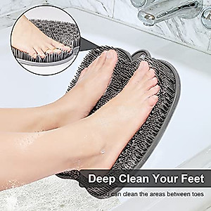 HONYIN XL Size Large Shower Foot Scrubber Mat - Cleans，Exfoliation，Massages Your Feet Without Bending, Foot Circulation & Relieve Tired Feet, Foot Scrubber for Use in Shower with Non-Slip Suction Cups