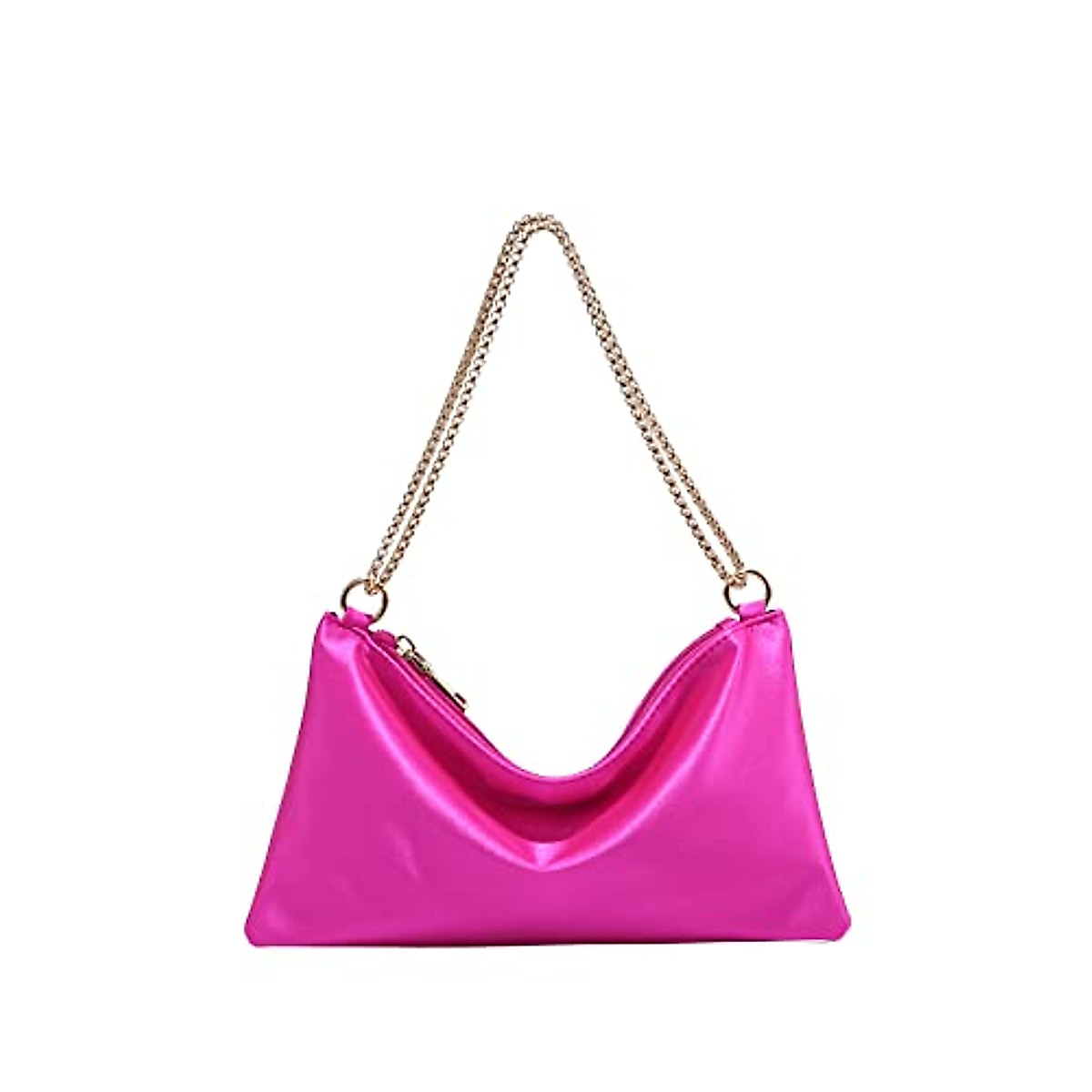 Verdusa Women's Satin Evening Handbag Shoulder Bag Purse Hot Pink one-size