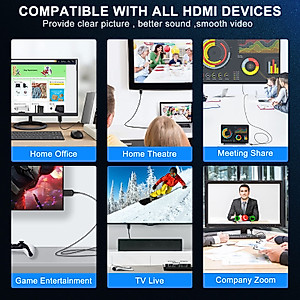 8K HDMI 2.1 Cable, 6.6FT Ultra High Speed HDMI Cord Supports 48Gbps 4K@120Hz/144Hz Compatible with Xbox X/S, Ps4 Pro, PS6, Soundbar, Apple TV, Samsung/LG OLED TV, Laptop, Monitor/Roku Ultra