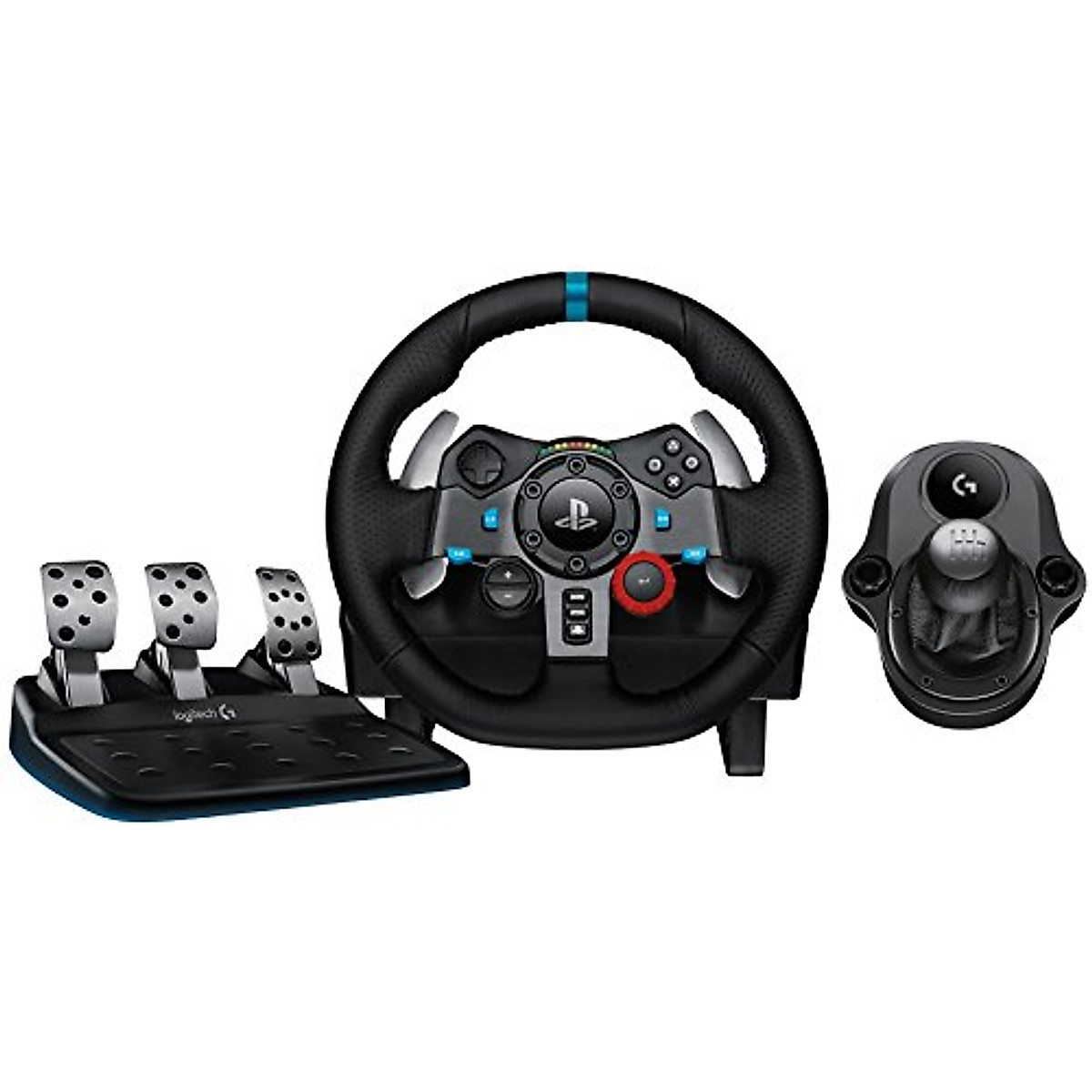 Logitech G29 Driving Force Racing Wheel + Floor Pedals + G Driving Force Shifter Bundle - PS5/PS4/PC