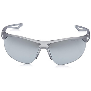 Nike Golf Cross Trainer Sunglasses, Matte Crystal Wolf Grey/White Frame, Grey with Silver Flash Lens
