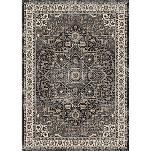 Floralux Washable Rug 3X5, Small Carpets for Bedroom (Dark Grey, 3x5Ft.)