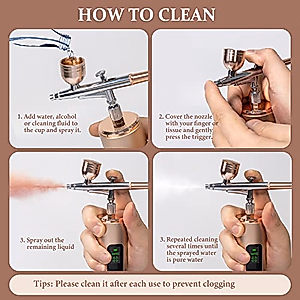 PELCAS Cordless Airbrush Kit with Compressor LCD Display, Rechargeable 36PSI Airbrush Gun, Handheld Airbrush Machine for Nails Art, Painting, Barber, Cake Decor, Cookie, Mode, Tattoo