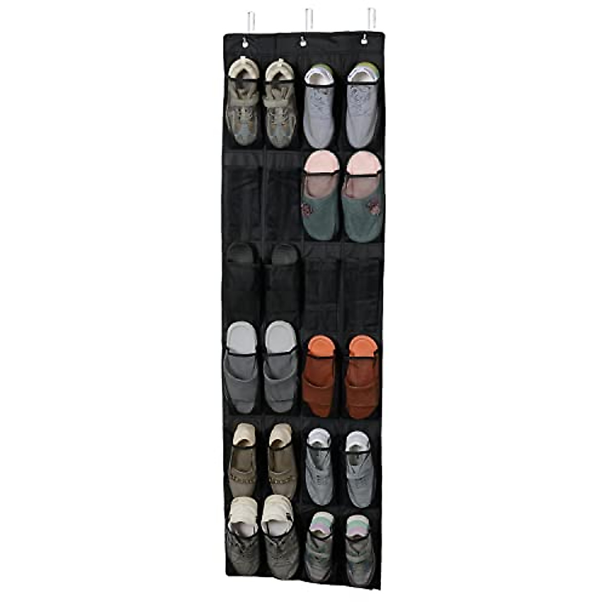 Amazon Basics Over the Door Organizer with 24 Pockets - Black