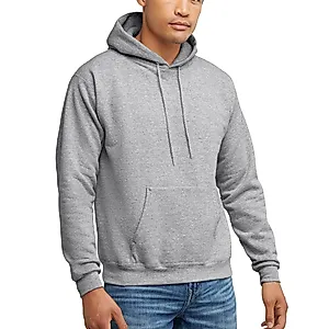 Hanes Men's Pullover EcoSmart Hooded Sweatshirt, Light Steel, XX-Large