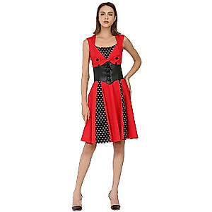 Hoerev Corsets Belt Tops Leather Vest Pirate Halloween Costume Lace Up Waist Belt Bustiers Corsets For Women, Black, XL