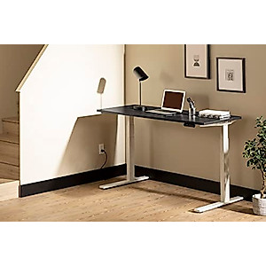 South Shore Ezra Adjustable Height Standing Desk, Gray Oak and White
