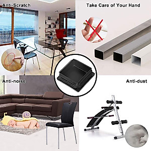 2 Inch Square Tubing Plastic Plugs End Cap Fence Post Pipe Cover Tube Chair Glide Insert Finishing Plug 10 Pieces