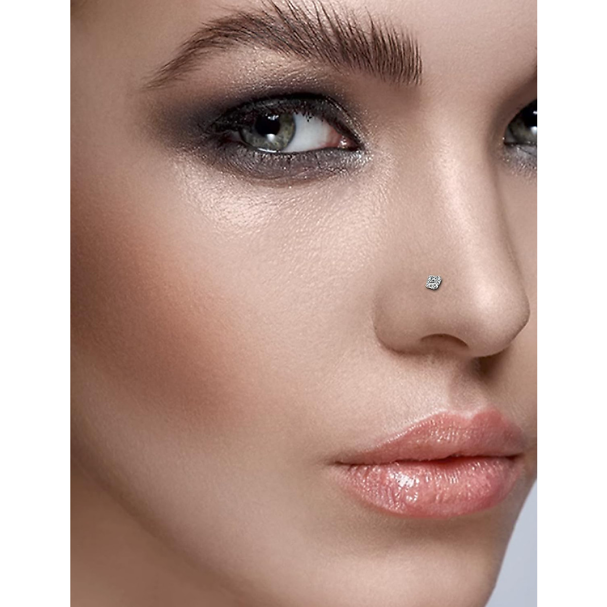 Yaalozei 18g Nose Rings studs for Women Straight Nose ring Surgical Stainless Steel Nose Rings Bar Earrings Pin Bone Stud Diamond Opal Nostril Nose Piercing Jewelry Men Silver Rose Gold Black Rainbow