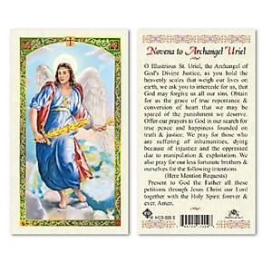 Seven Archangels Laminated Catholic Prayer Cards for Intervention and Guidance, Michael Gabriel Raphael Uriel Barachiel Jhudiel and Sealtiel Holy Cards to Inspire Direct and Support Your Daily Living