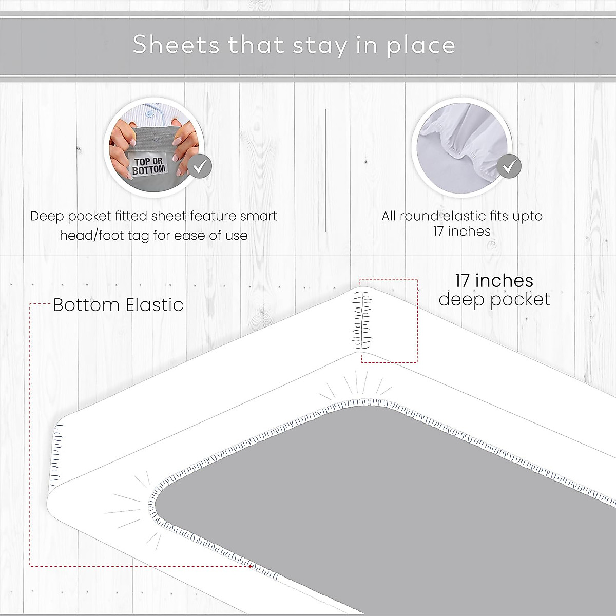 SUPREME ELEGANCE Light Gray 100% Cotton Sheets for Queen Size Bed, Ultra Soft Queen Light Gray Sheet Set, Cool & Breathable Percale Weave Queen Bed Sheets, Fits Mattress Upto 16" Deep Pocket