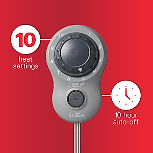 Sunbeam Restful Heated Mattress Pad 12 Heat Settings Auto Off Digital Controls Full White