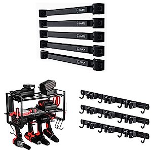 The Cosmic tool organizers and storage rack system – Magnetic tool holder 5 Pack, Mop and broom holder 3 Pack and Power tool organizer to take care of your garage organization needs