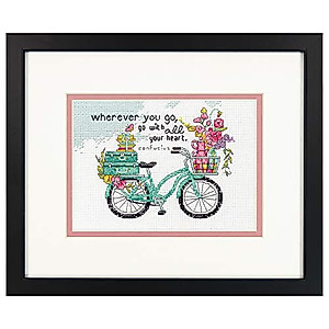 Dimensions 'Wherever You Go' Counted Cross Stitch Kit, 14 Count White Aida Cloth, 5'' x 7''