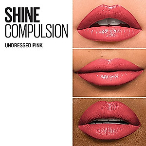 Maybelline New York Color Sensational Shine Compulsion Lipstick Makeup, Undressed Pink, 0.1 Ounce