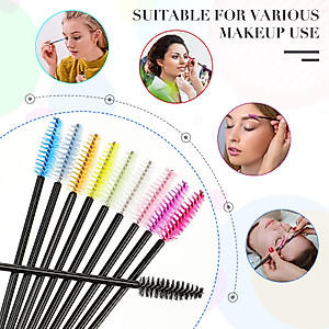 1000 Pcs Disposable Eyelash Mascara Brushes Disposable Mascara Wand Mascara Spoolies Eyelash Brush Applicators Disposable Eyebrow Comb for Eye Makeup Lash Extension, 3.86 Inches, 10 Colors