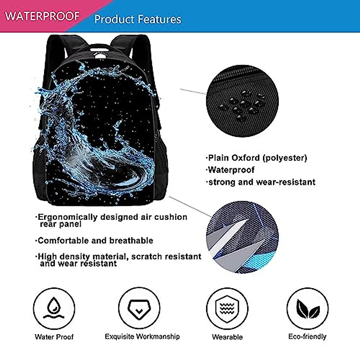 Boys and Girls Cartoon Anime Double Layer Schoolbag School Large Capacity Double Layer Backpack 1