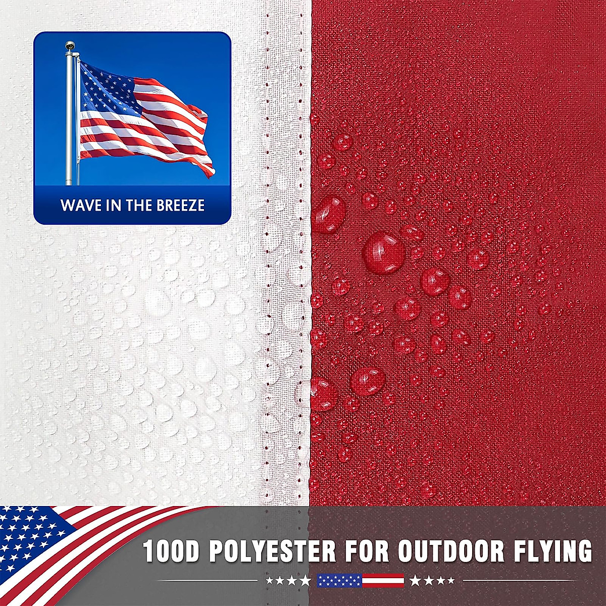 5x3 Ft American Outdoor Flag US Flag Bright Color and UV Fade Proof Canvas Header and Double Stitched - USA Flags with Brass Grommets