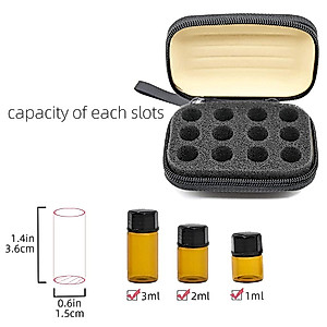 Dolovemk Essential Oil Storage Case 12 Holes-for Holds 3 ml Bottles,Traveling Carrying Case,Mini Essential Oil Carrying Organizer Storage with Metal Hard Shell Dense Foam Holds(Black)