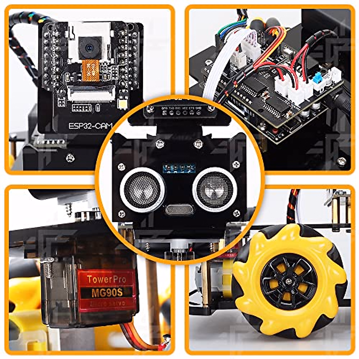 DIGISHUO UNO R3 Project Smart Robot Car Kit with UNO R3,Mecanum wheel | Camera transmission image function | WIFI control function etc. Intelligent and Educational Toy Robotic Kit for Arduino Learner
