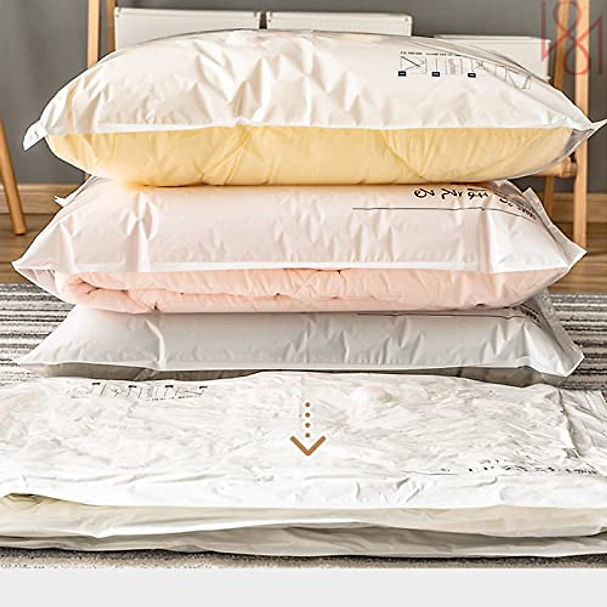 Hanlaien Durable Electric Vacuum Compression Bag, Space Saver Vacuum Storage Bags, Vacuum Storage Bags for Clothes, Clothing Storage (S+M+L,Electric Pump)