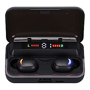 Noise Reduction Earbuds, Wireless Earbuds LED Display Bluetooth 5.1 Earphones with Charging Box and Different Sizes of Earplugs for Sports Driving Traveling Housework