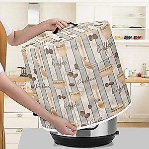 Tutolipy Stylish Print Pressure Cooker Cover Anti Static Dust Cover for 8 Quart and Electric Pressure Cooker,Kitchen Appliance Cover with Pocket