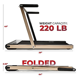 SUNNY HEALTH & FITNESS ASUNA Space Saving Treadmill, Motorized with Speakers for AUX Audio Connection - 8730G