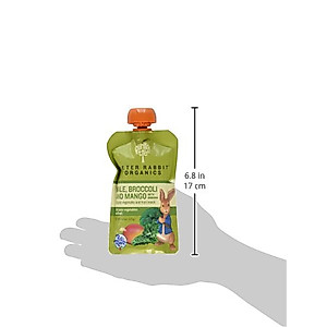 Pumpkin Tree Peter Rabbit Organics, Banana, Mango, and Kale, 4 Squeeze Pouch, Mango, Broccoli & Kale, 4.4 Ounce (Pack of 10)
