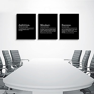 Inspirational Canvas Painting Wall Art -EPHANY ART,Mindset Quotes Prints, Success Framed Entrepreneur Poster Positive Quotes Wall Poster for Home Office Workplace (M-3pcs,12x16inchx3pcs)