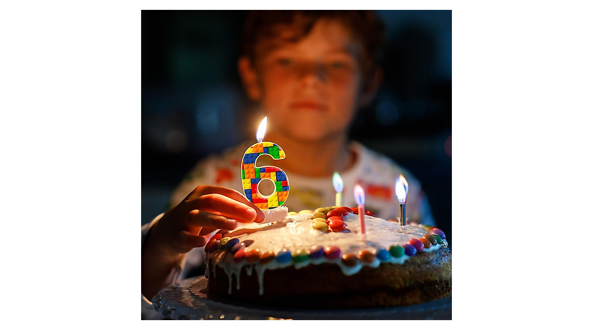 Building Blocks Birthday Cake Candle - Perfect for Kids