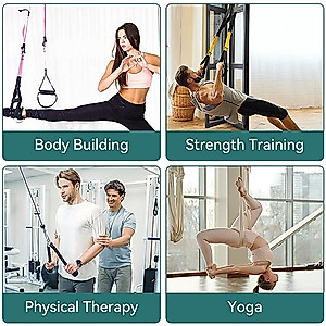 4PCS Resistance Band Wall Anchor, Wall Mount Workout Anchors for Suspension Training, Body Weight Straps, Strength Training, Yoga, Home Gym