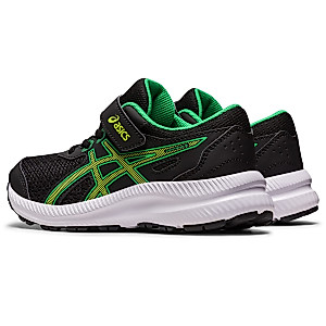 ASICS Kid's Contend 8 Pre-School Running Shoes, 2, Black/Lime Zest