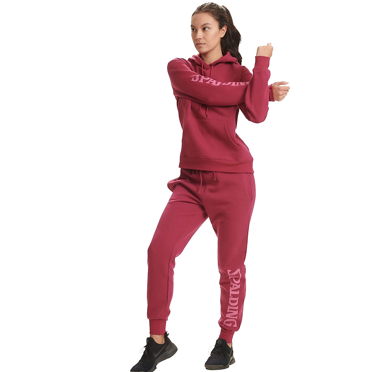 Spalding Women's Activewear Heritage French Terry Jogger - Standard and Plus Size Red Plum