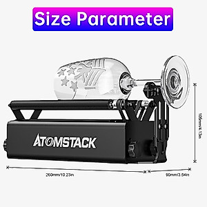 ATOMSTACK R3 Pro Laser Rotary Roller, Engraving Auxiliary Module for Laser Engraver, 360° Y-axis Rotating Roller for Carving of Goblet/Cylindrical/Round/Oversized Objects (R3 Pro Rotary Roller)