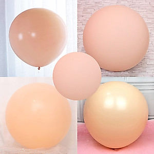 VUMSUM 36 inch Pastel Balloons for Parties 5 pcs Macaron Latex Balloons for Birthday Wedding Engagement Anniversary Christmas Festival Picnic or Any Friends & Family Party Decorations-Blush